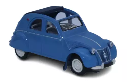 Voiture Citroën 2cv AZLP 1958 bleu glacier capote ouverte SAI 6013 HO